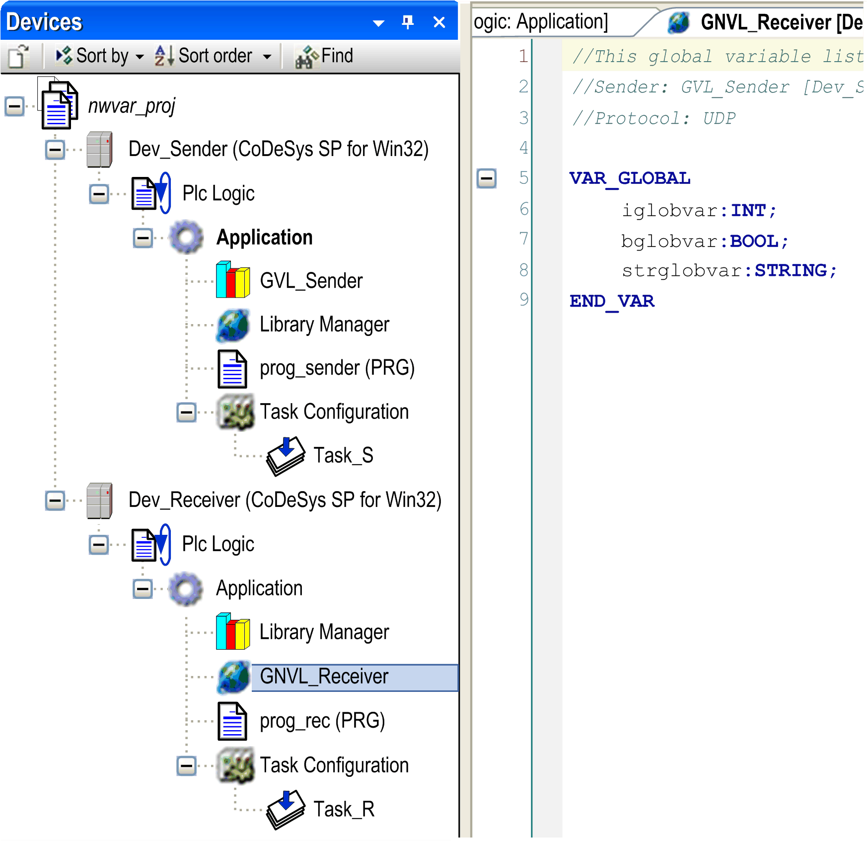 Network Variable List (Receiver)